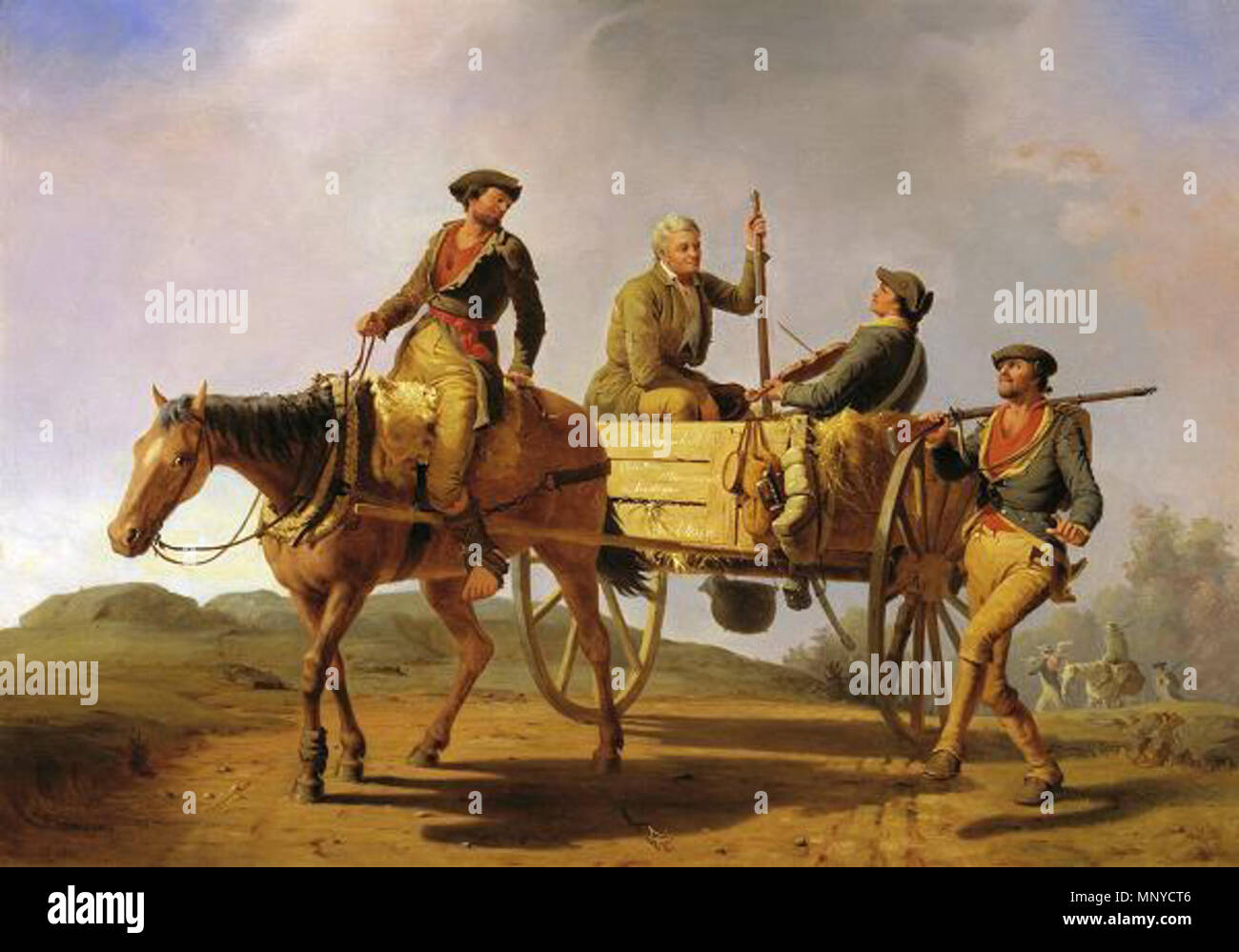 . English: Painting: Veterans of 1776 Returning from the War, by ...