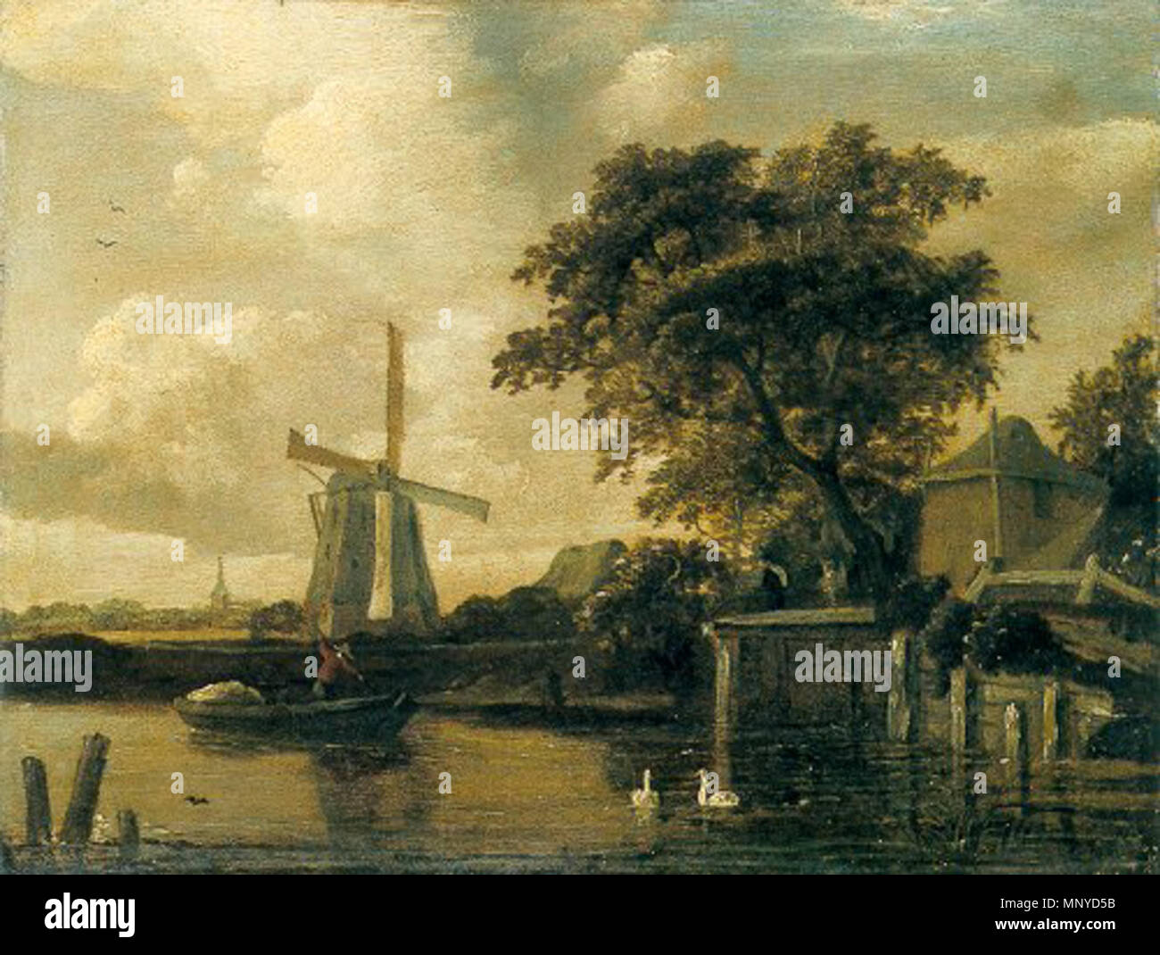 English: Windmill at the Riverside circa 1659/1660. 1269 Windmill at ...