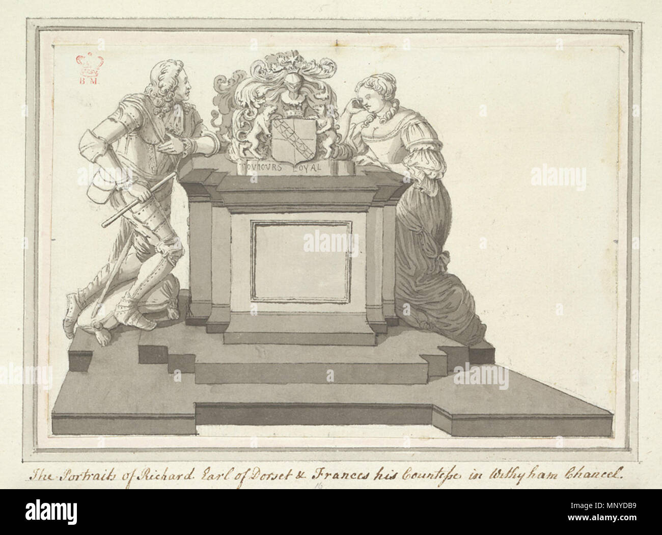 The Sackville Monument In Withyham Church . English: Ink drawing of the ...