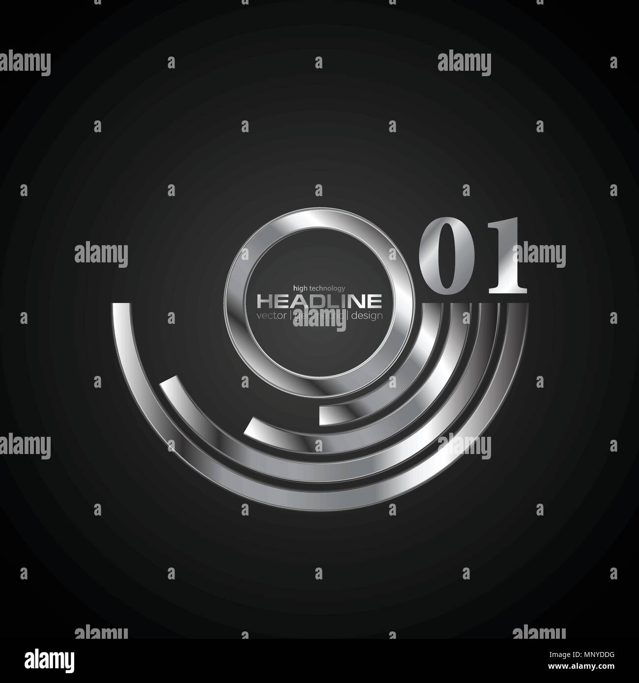 Abstract metal silver branding logo background. Vector emblem corporate ...