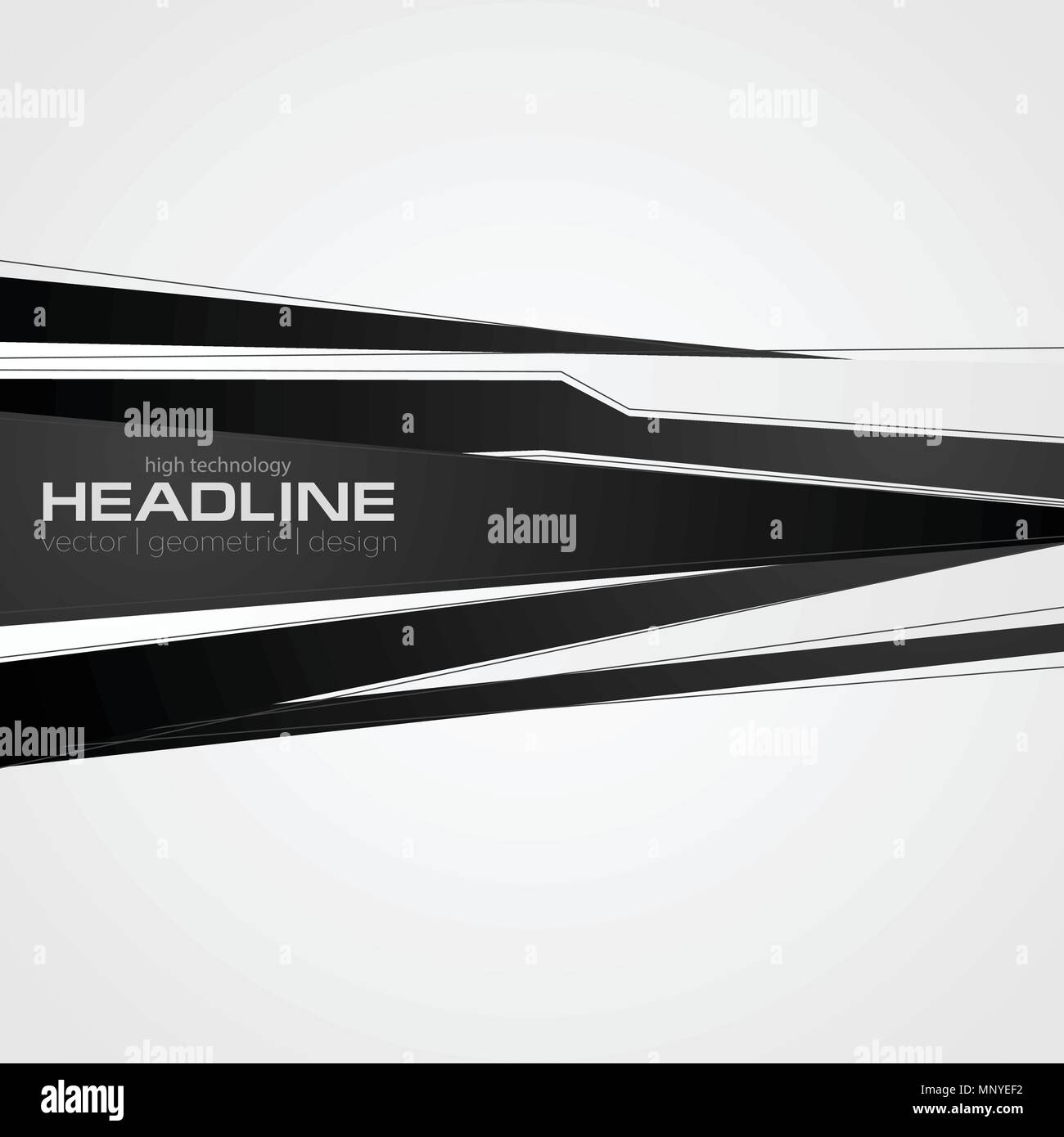 Abstract black and white corporate background. Vector tech stripes ...
