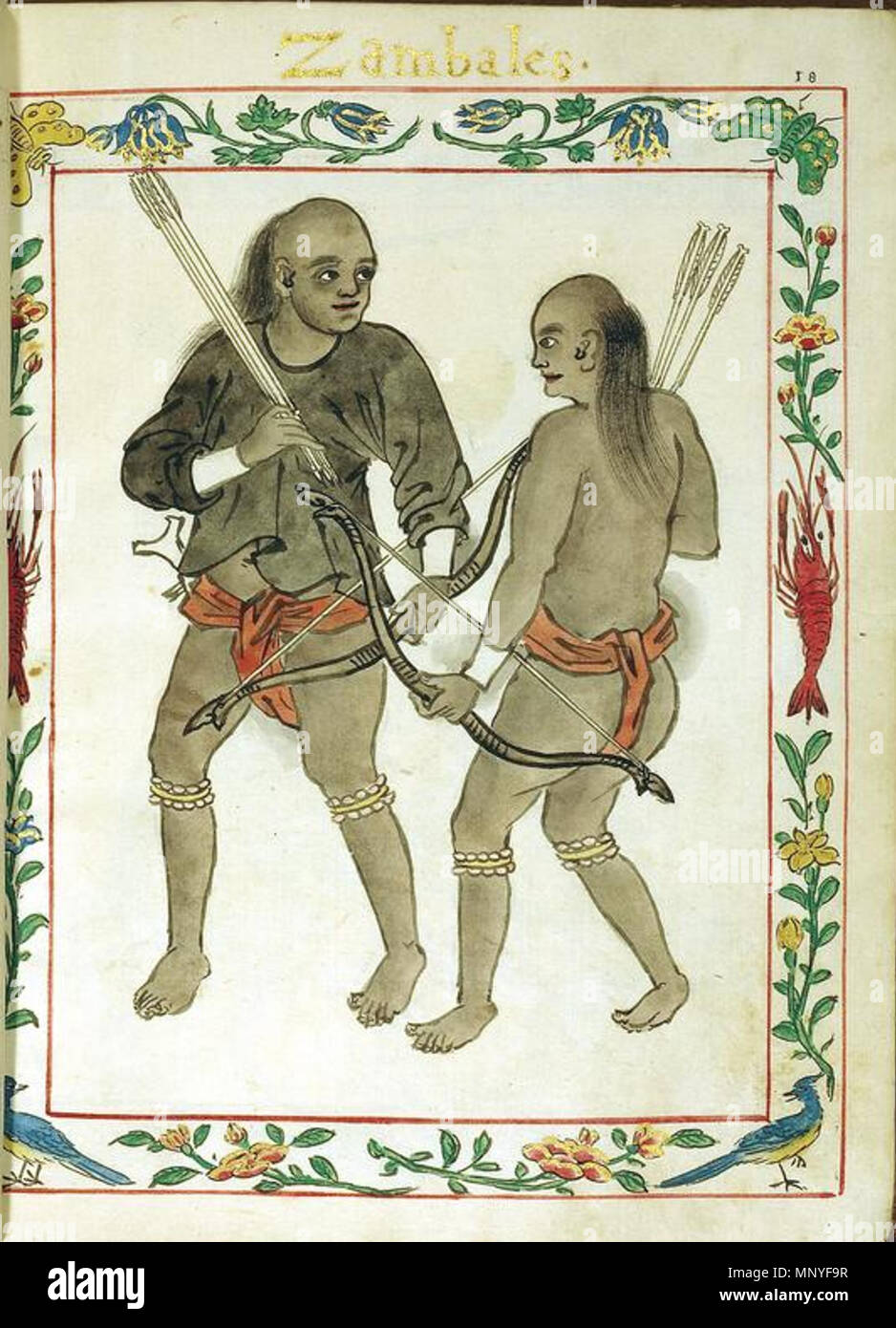 . English: Natives of Zambales . 1595. Boxer Codex 1281 Zambals 1 Stock Photo - Alamy