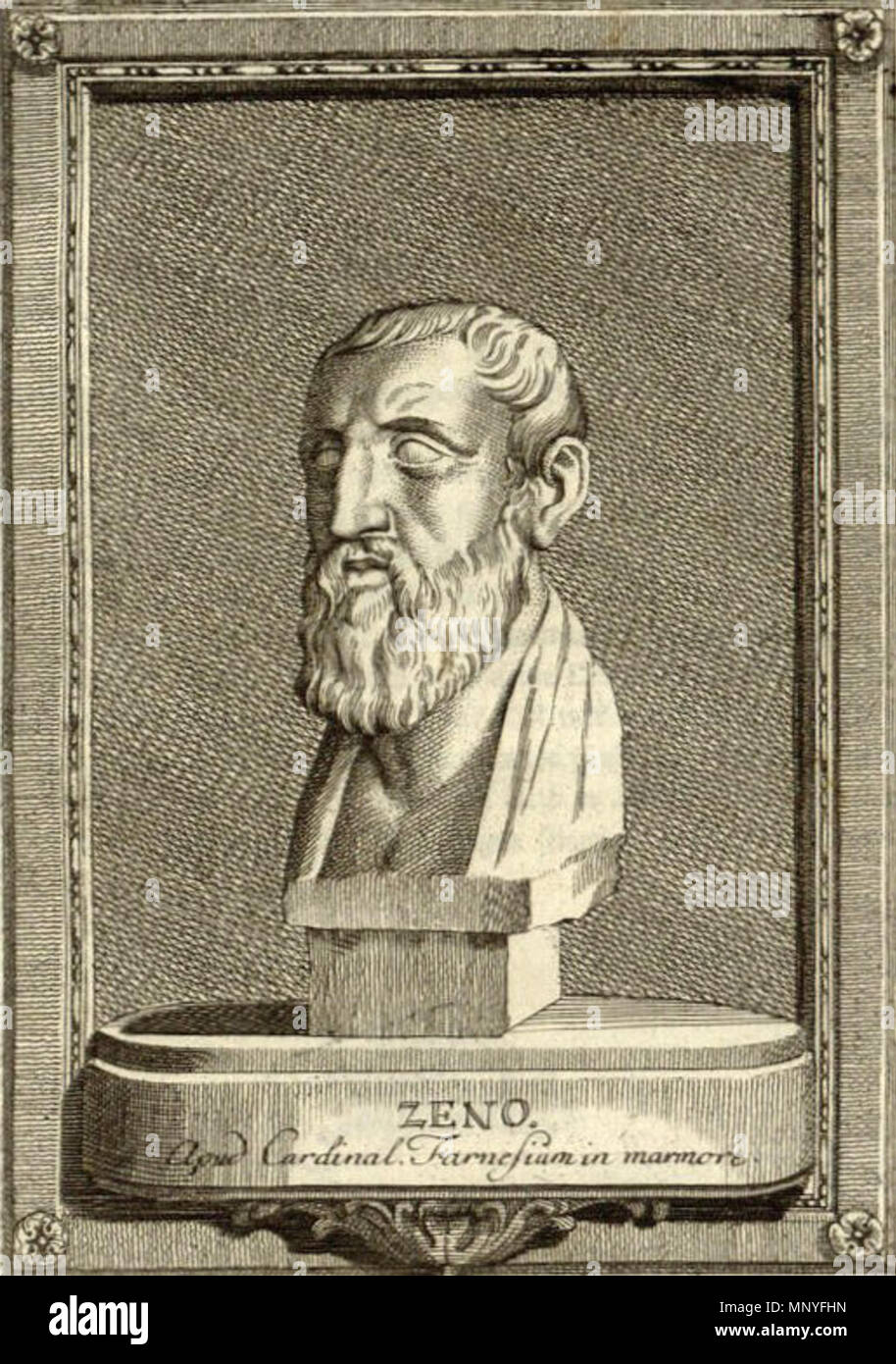 . English: Zeno of Citium. Originally from the book Gallerie der alten ...