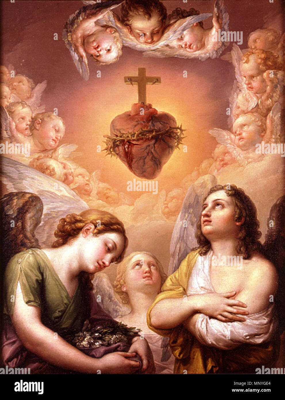1287 Ángeles adorando el Corazón de Jesús (Museo de Bellas Artes de ...