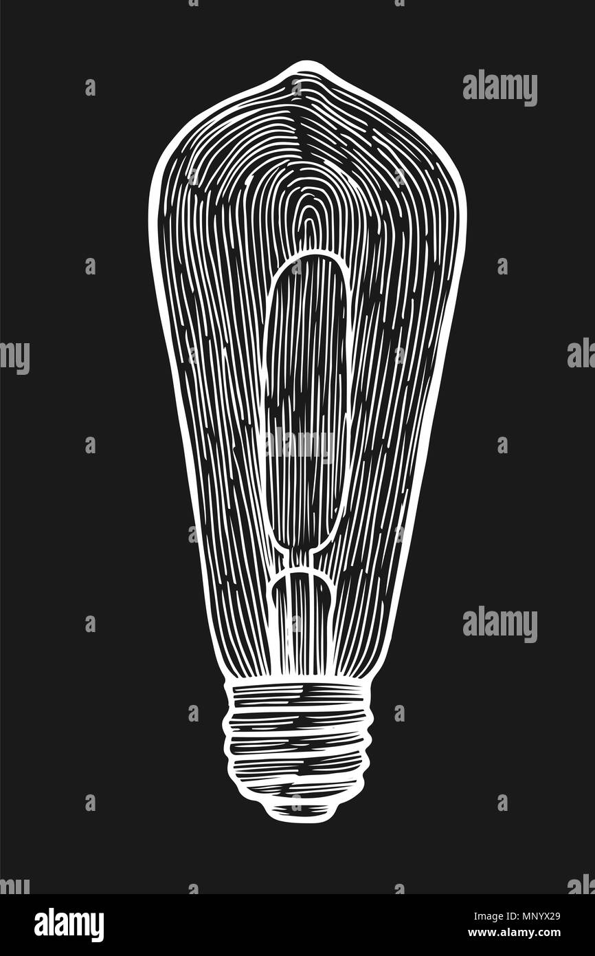 Electric light bulb -Vintage engraved illustration Stock Vector Image ...
