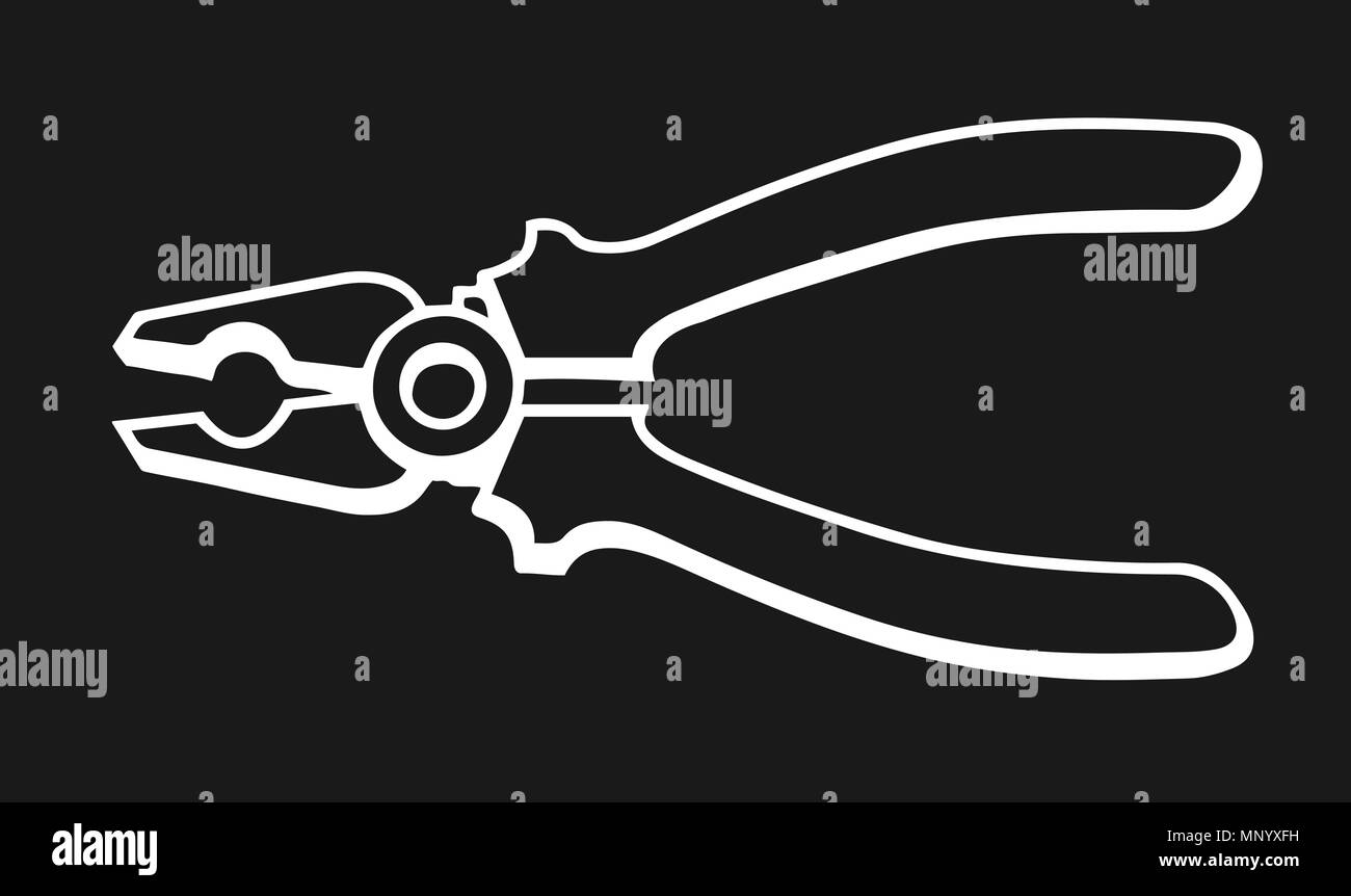 Pliers. Hand drawn in a graphic style. Vintage vector sketch ...