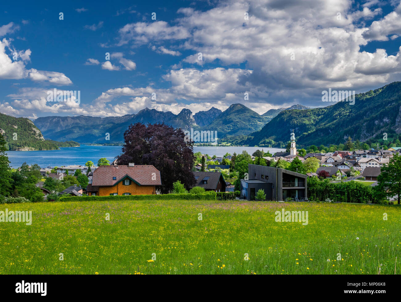 St. Gilgen on Lake Wolfgang, Salzkammergut, Salzburg, Austria Stock ...