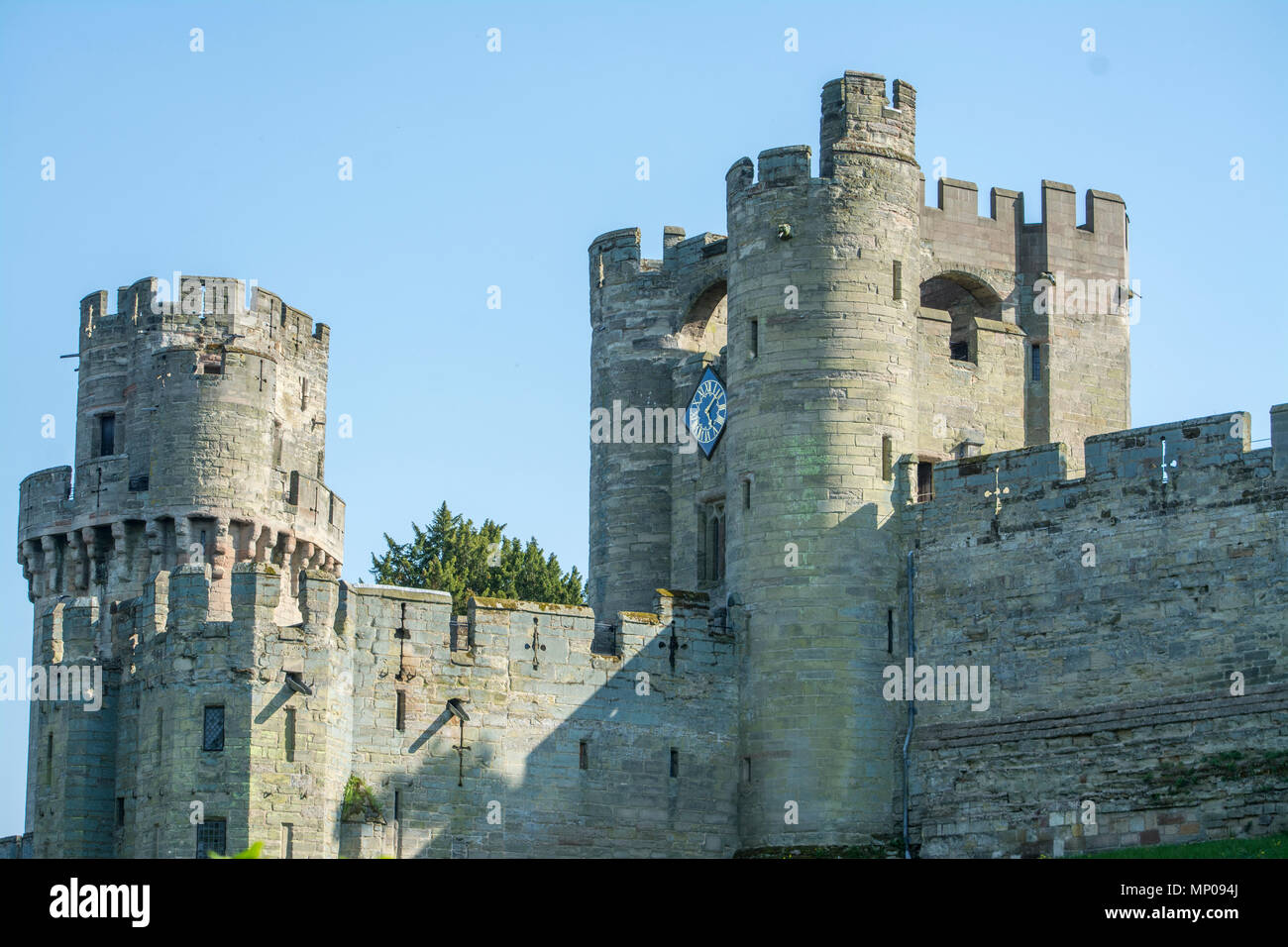 Towers & Ramparts of Warwick Castle Stock Photo - Alamy