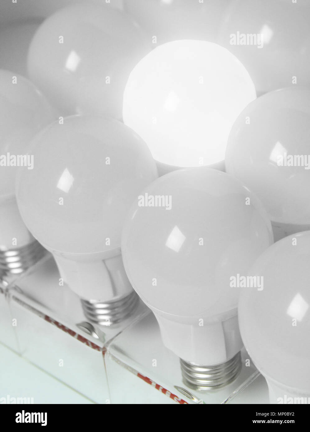 many led lamps light science and technology background Stock Photo - Alamy