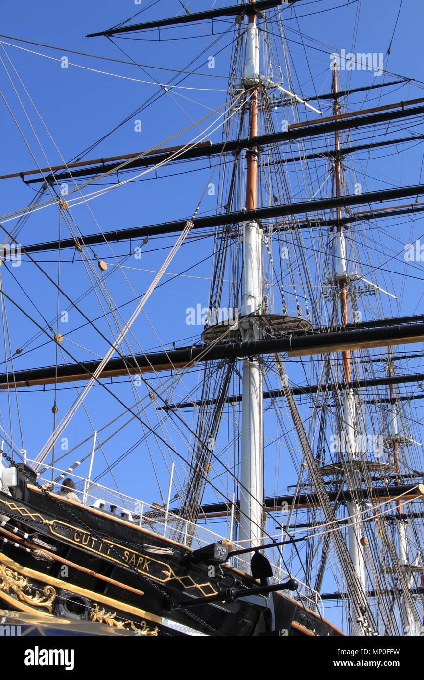 Newly restored Cutty Sark sailing ship: legendary Victorian tea clipper ...