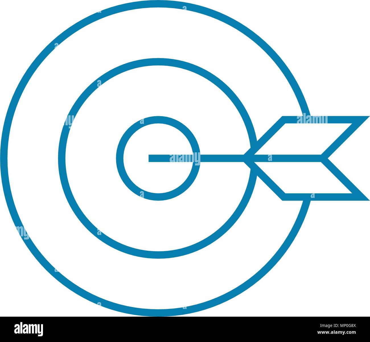 Achieving the goal linear icon concept. Achieving the goal line vector ...