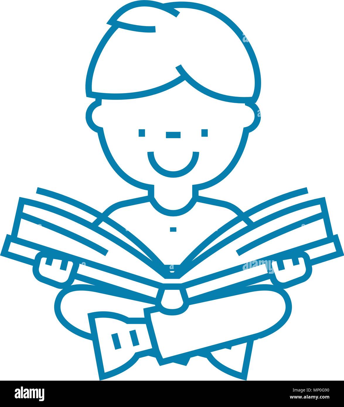 Acquisition of knowledge linear icon concept. Acquisition of knowledge ...