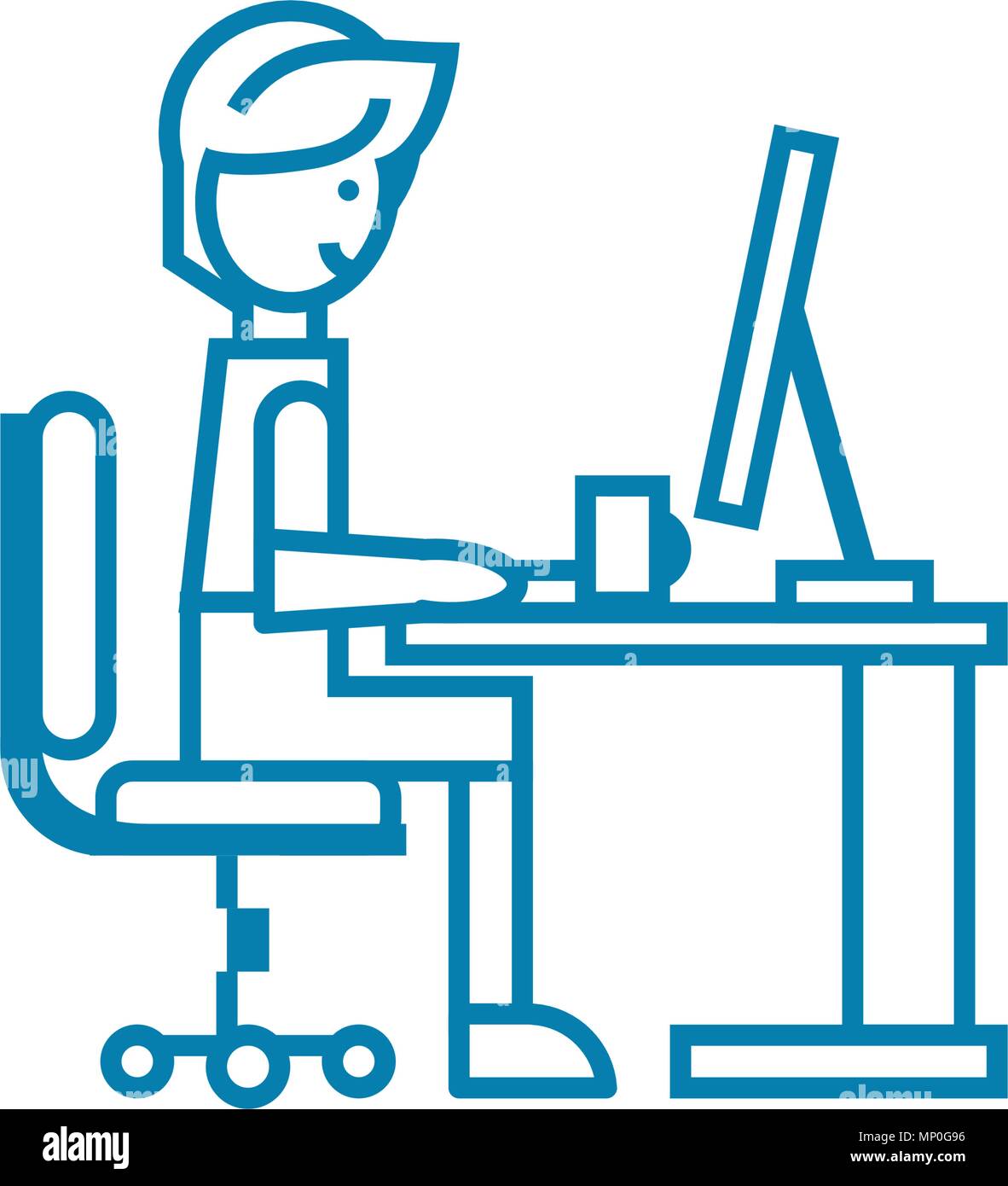 Active work linear icon concept. Active work line vector sign, symbol ...