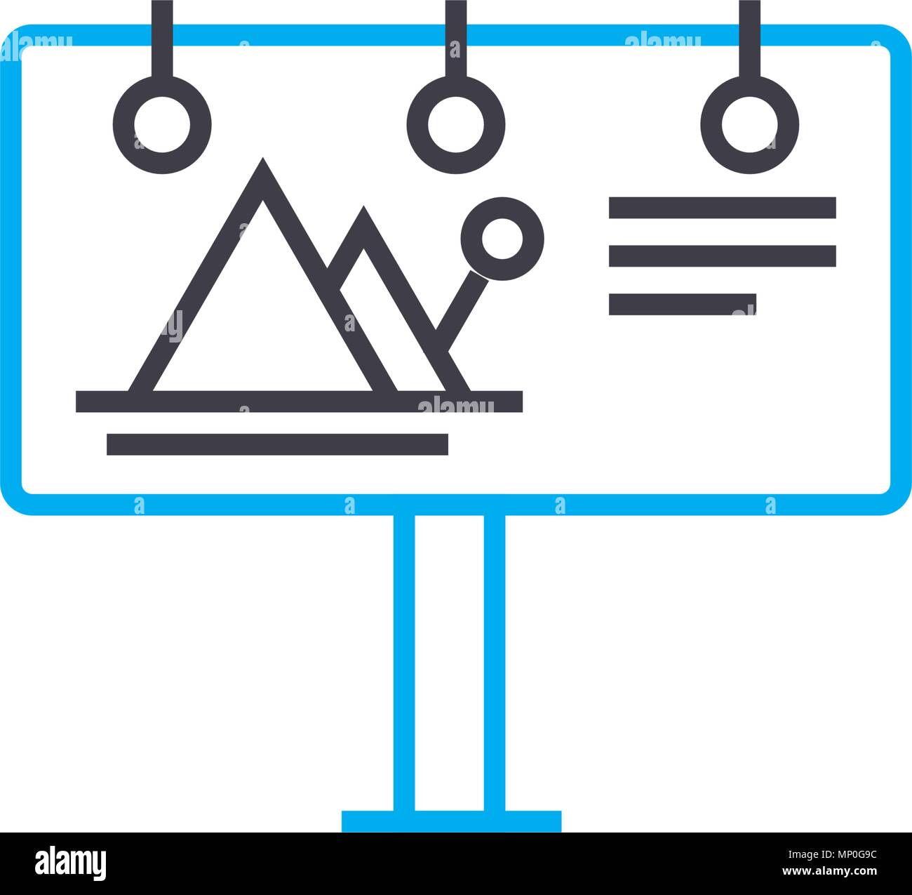 Advertising billboard linear icon concept. Advertising billboard line ...