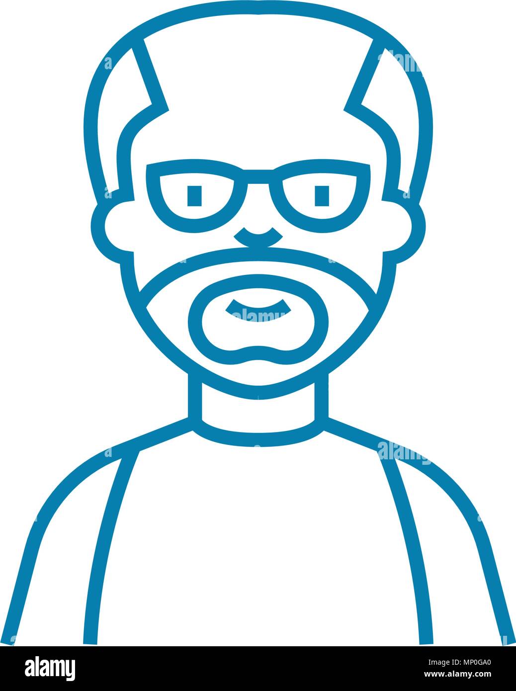 Aged man linear icon concept. Aged man line vector sign, symbol ...