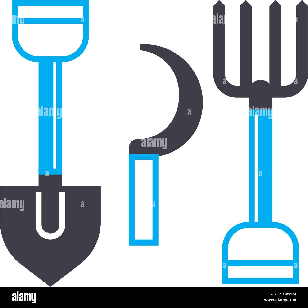 Agricultural tools linear icon concept. Agricultural tools line vector ...