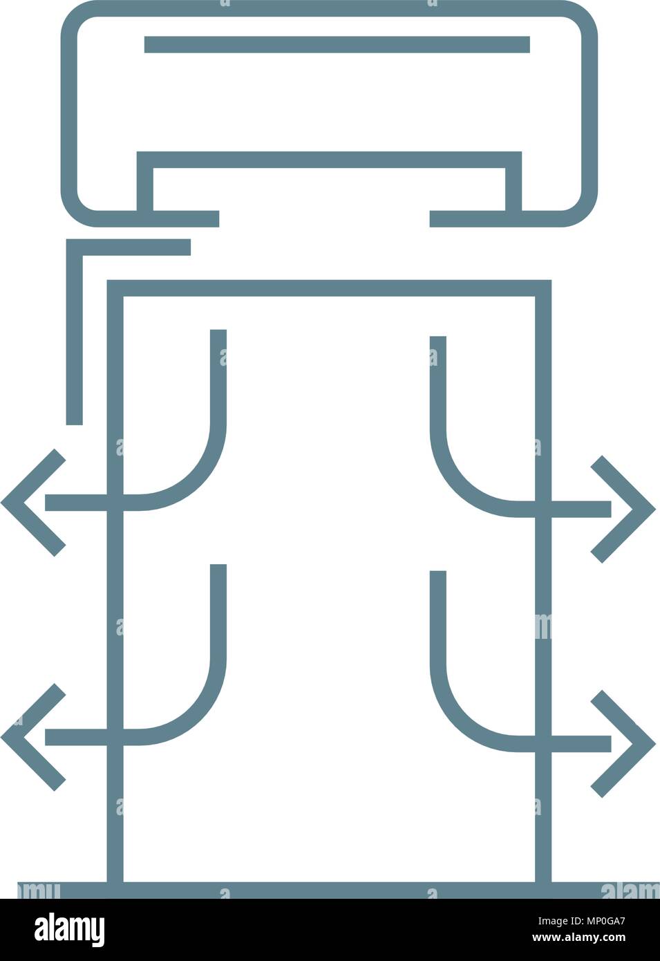 Air conditioning system linear icon concept. Air conditioning system ...