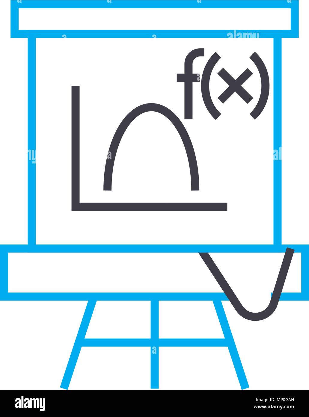 Algebra lesson linear icon concept. Algebra lesson line vector sign ...