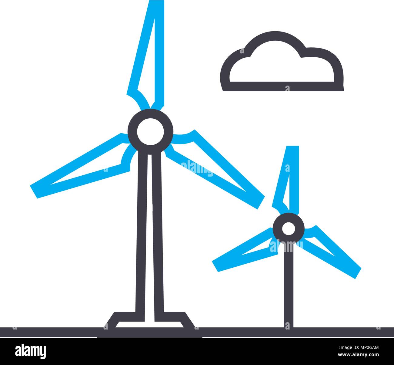 Alternative energy sources linear icon concept. Alternative energy ...