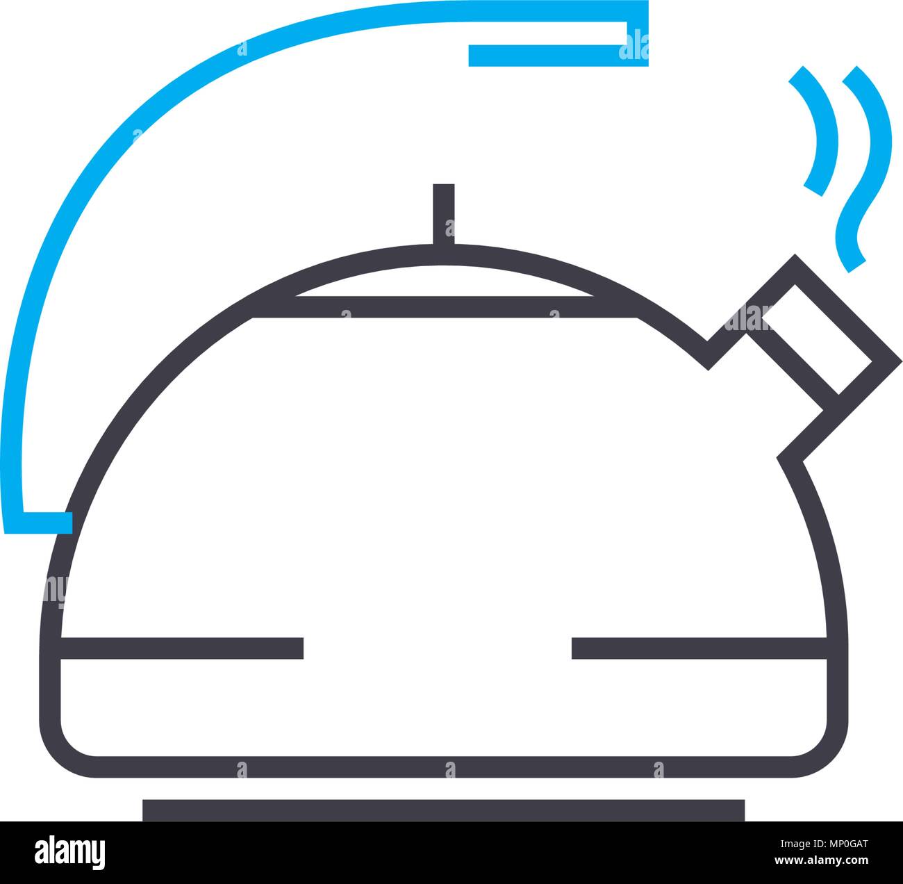 Aluminum kettle linear icon concept. Aluminum kettle line vector sign ...