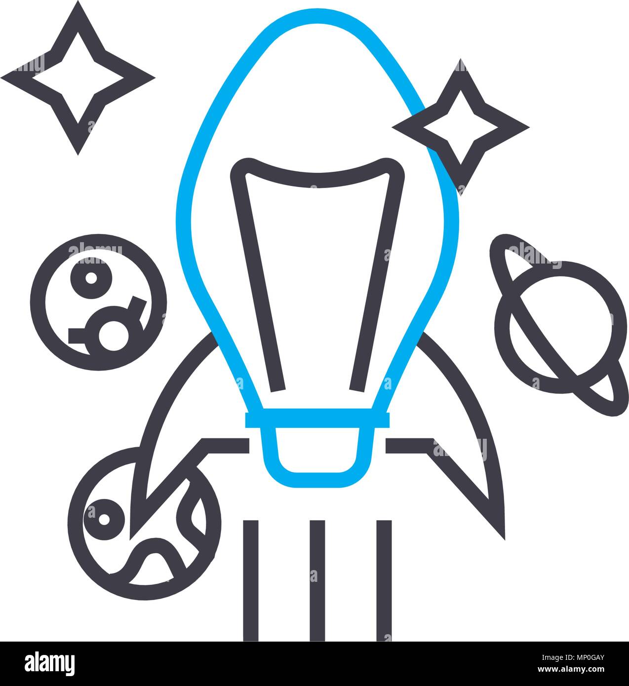 Ambitious goals linear icon concept. Ambitious goals line vector sign ...