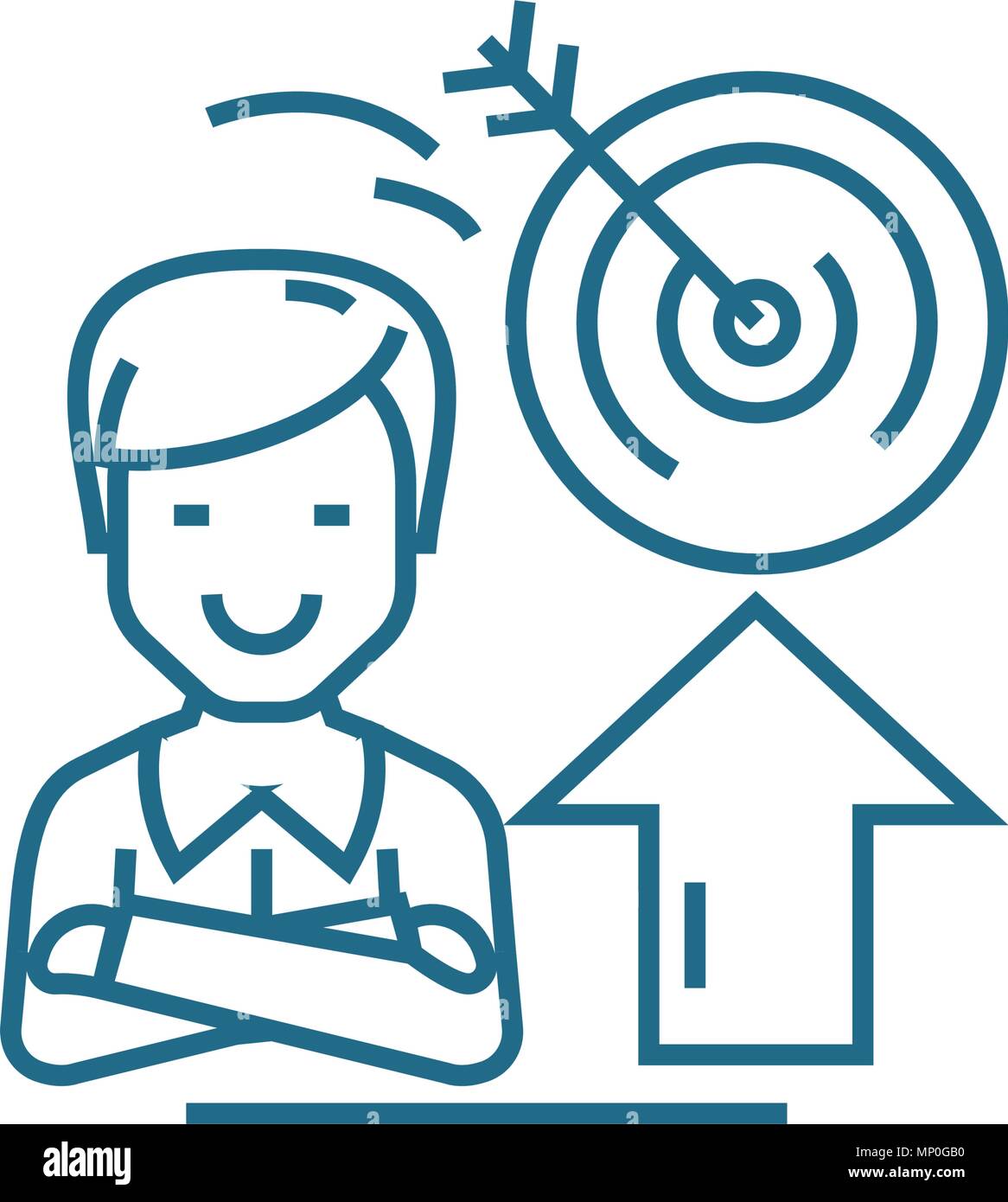 Ambitious Objectives Linear Icon Concept Ambitious Objectives Line