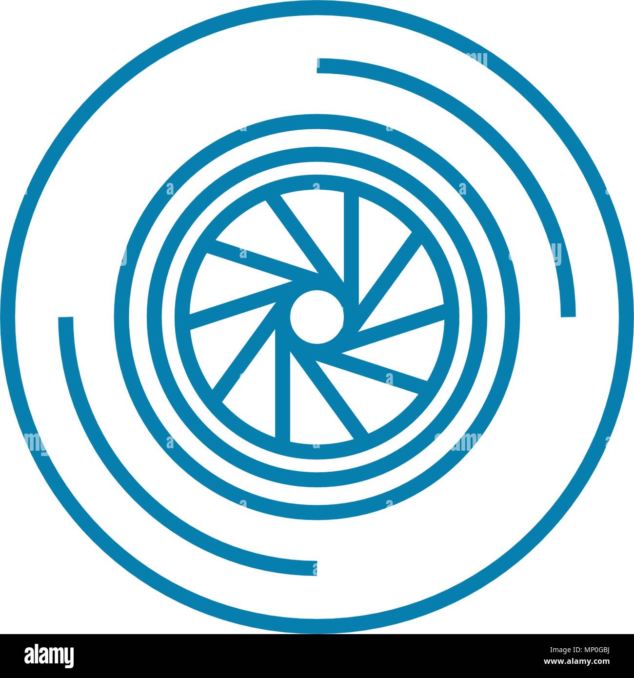 Aperture setting linear icon concept. Aperture setting line vector sign ...