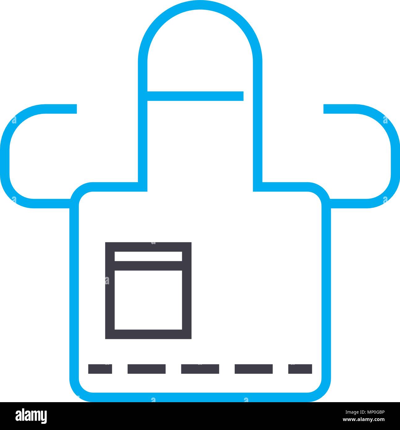 Apron linear icon concept. Apron line vector sign, symbol, illustration ...