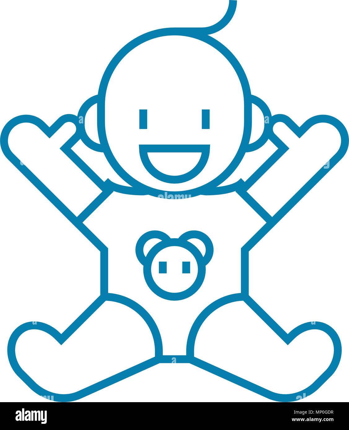 Baby linear icon concept. Baby line vector sign, symbol, illustration ...