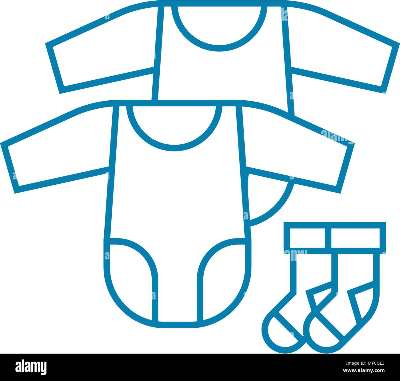 Baby clothes linear icon concept. Baby clothes line vector sign, symbol ...
