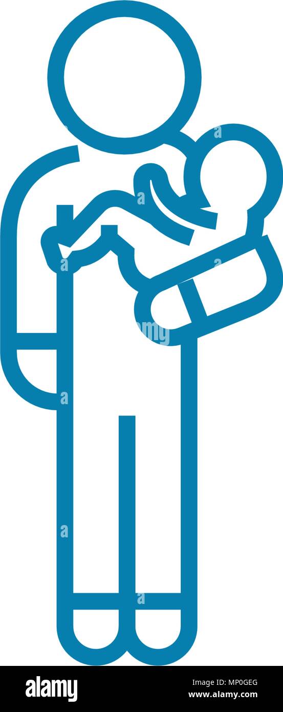 Babysitter linear icon concept. Babysitter line vector sign, symbol, illustration Stock Vector ...