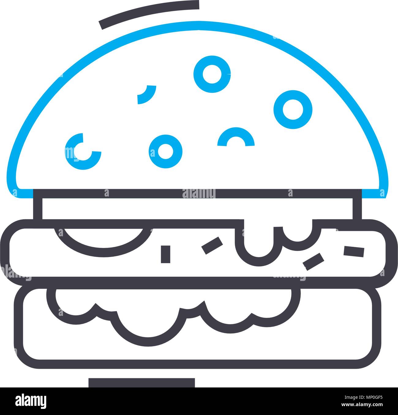 Baked fish linear icon concept. Baked fish line vector sign, symbol ...