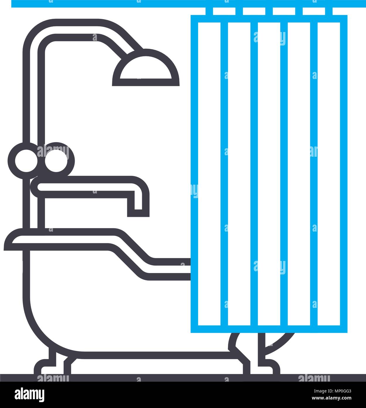 Bathroom linear icon concept. Bathroom line vector sign, symbol ...