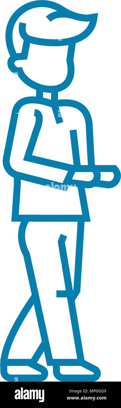 Begging linear icon concept. Begging line vector sign, symbol ...