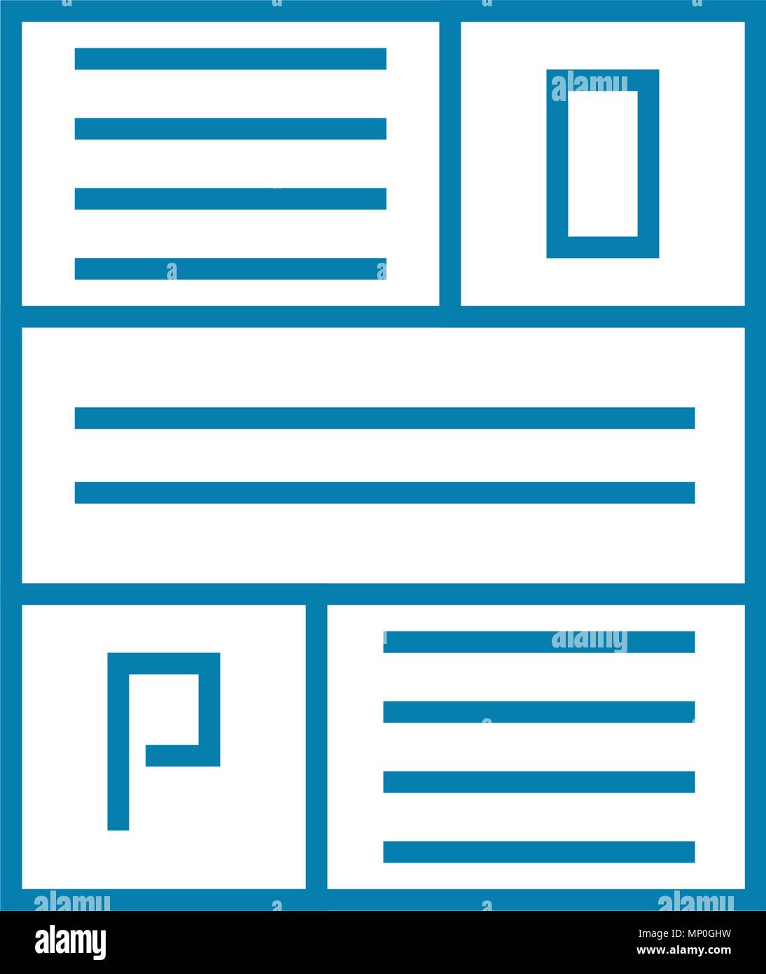 Blocks of the site linear icon concept. Blocks of the site line vector ...