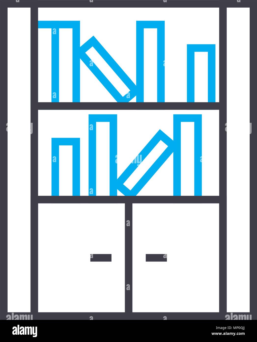 Bookcase linear icon concept. Bookcase line vector sign, symbol ...