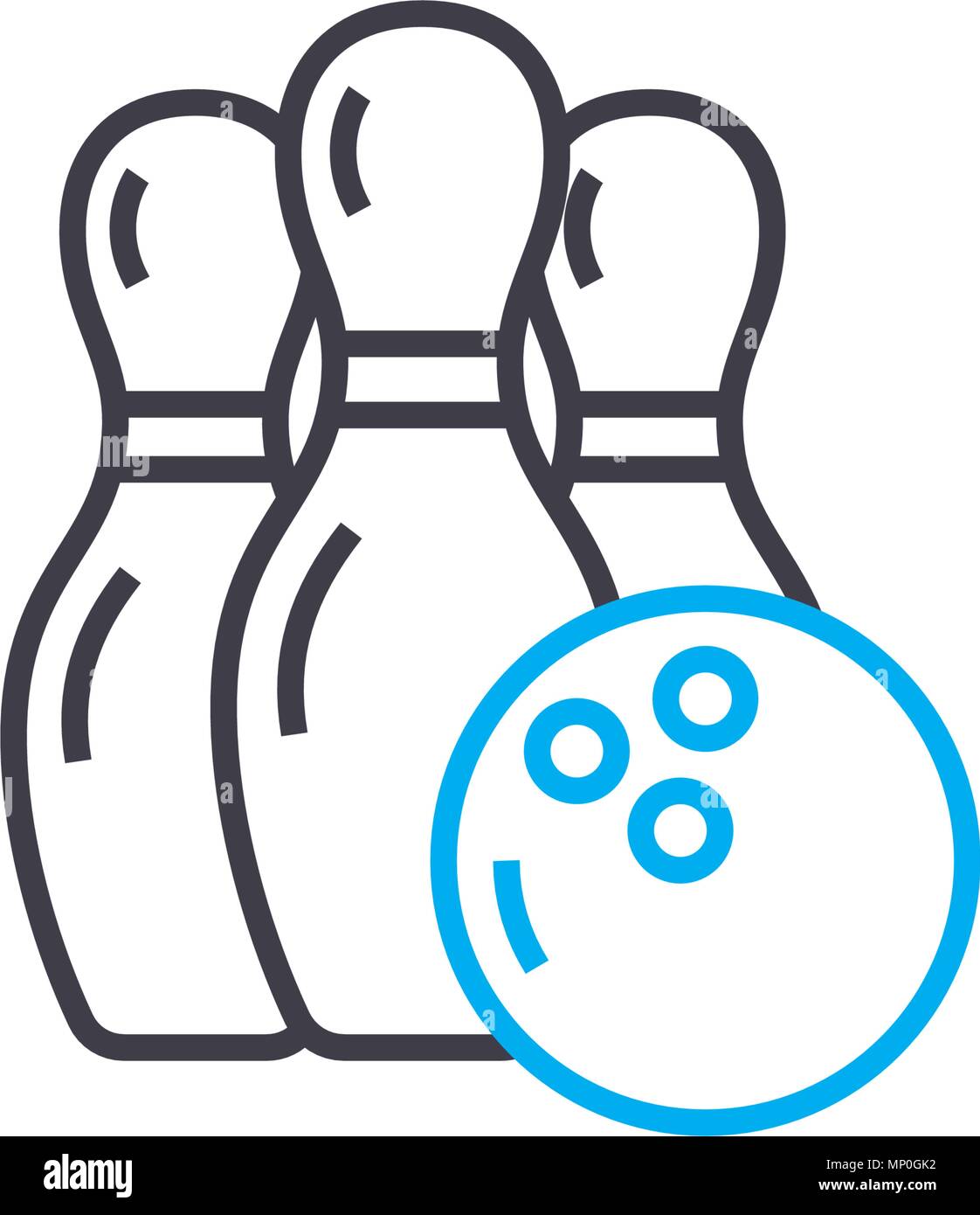 Bowling linear icon concept. Bowling line vector sign, symbol ...