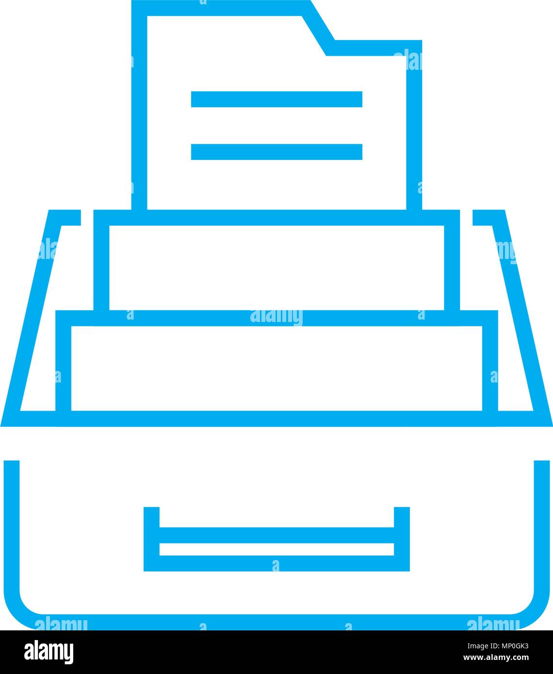 Box for documents linear icon concept. Box for documents line vector ...