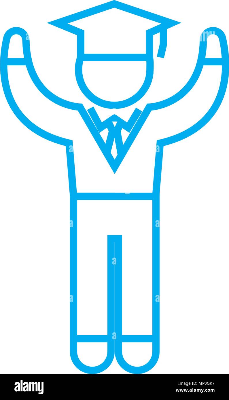 Boy student linear icon concept. Boy student line vector sign, symbol ...