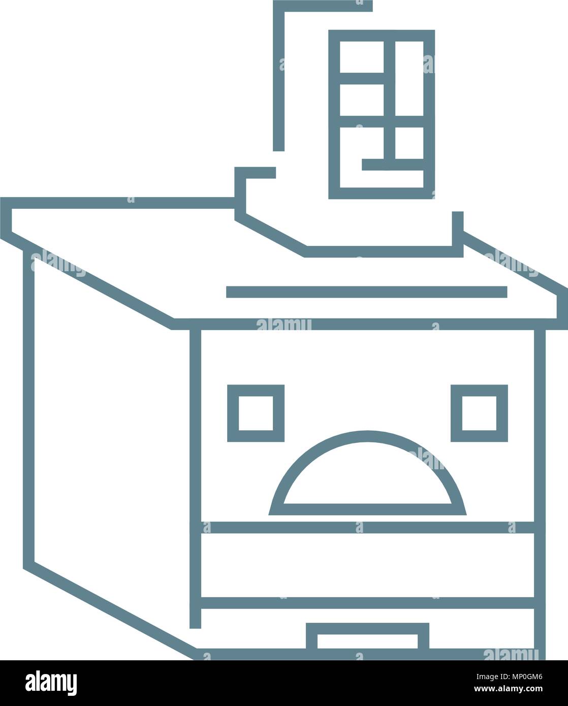 Brick oven linear icon concept. Brick oven line vector sign, symbol ...