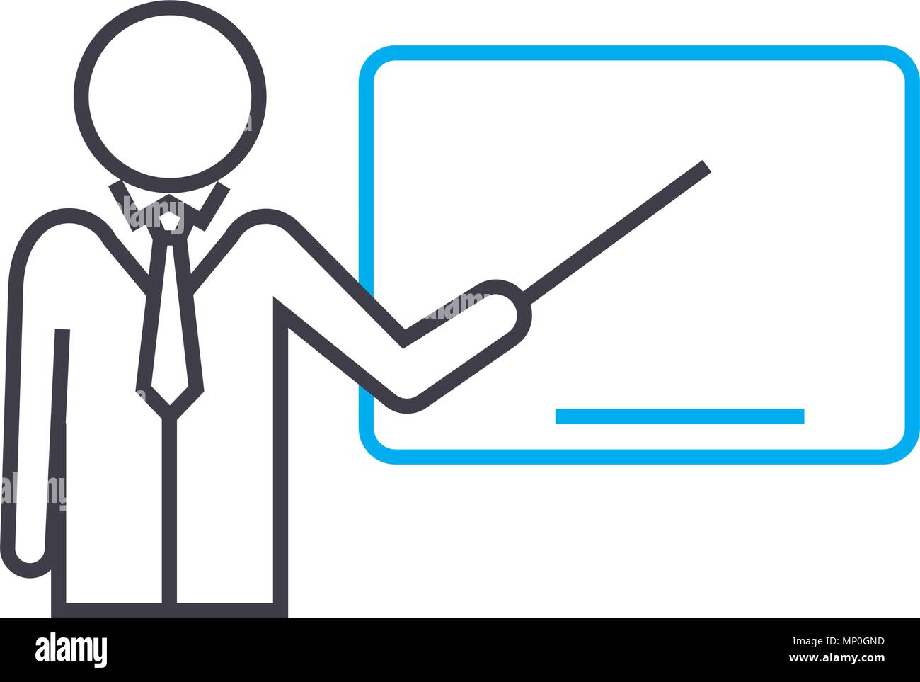 Business coach linear icon concept. Business coach line vector sign ...