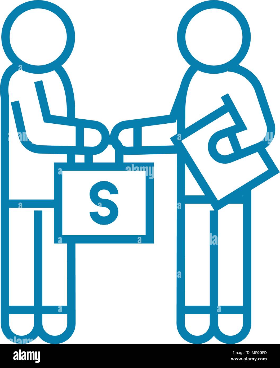 Business deal linear icon concept. Business deal line vector sign ...