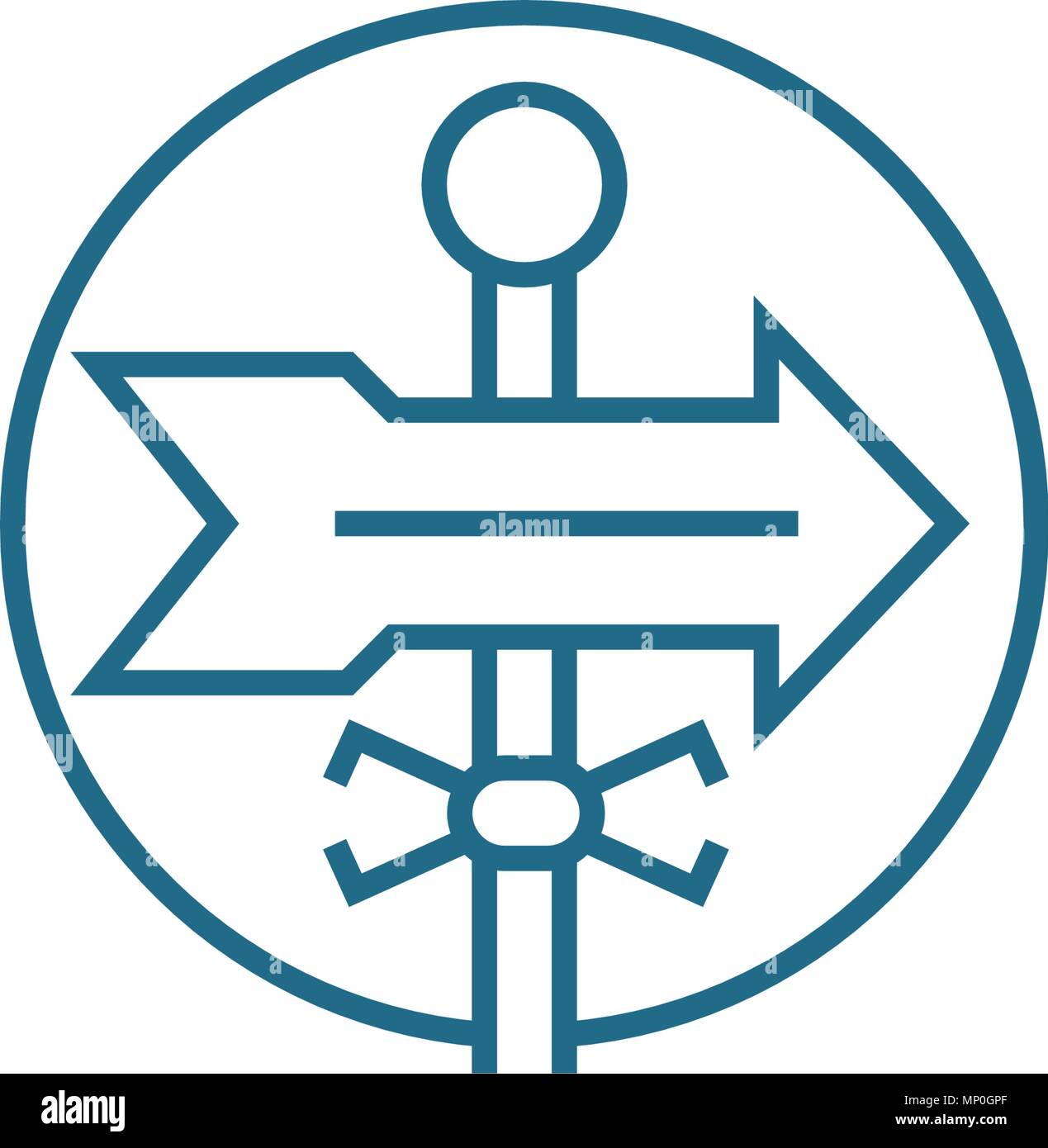 Business direction linear icon concept. Business direction line vector ...
