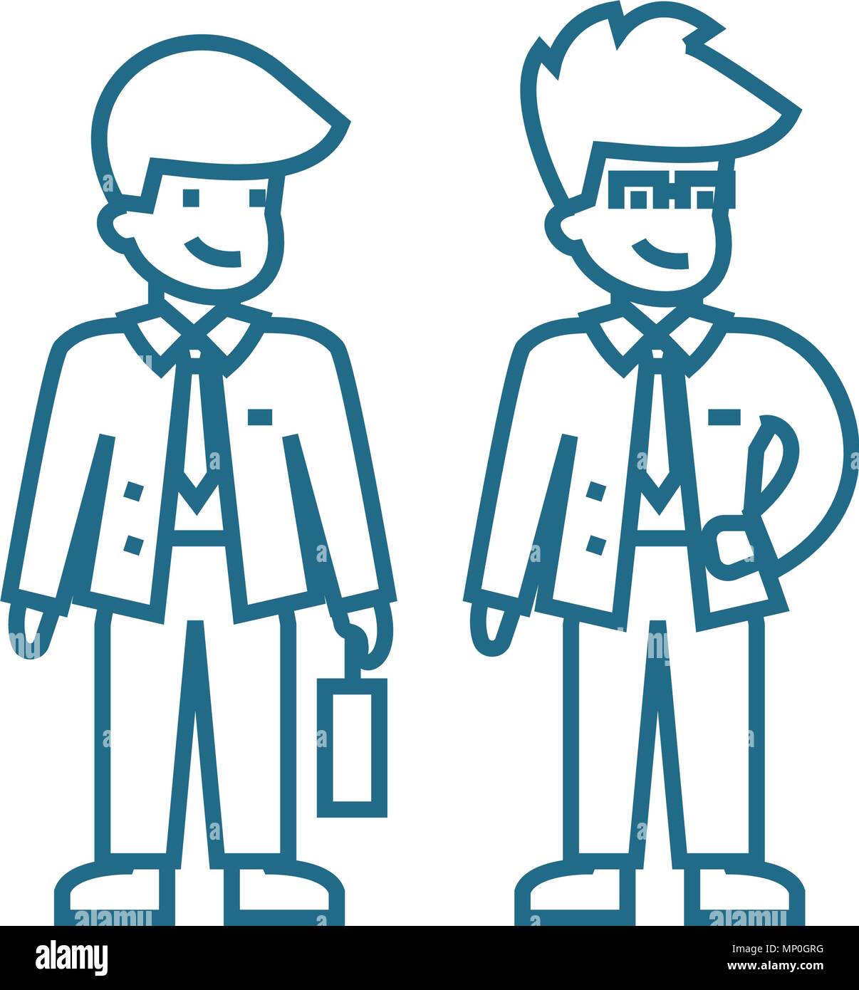 Business partners linear icon concept. Business partners line vector ...