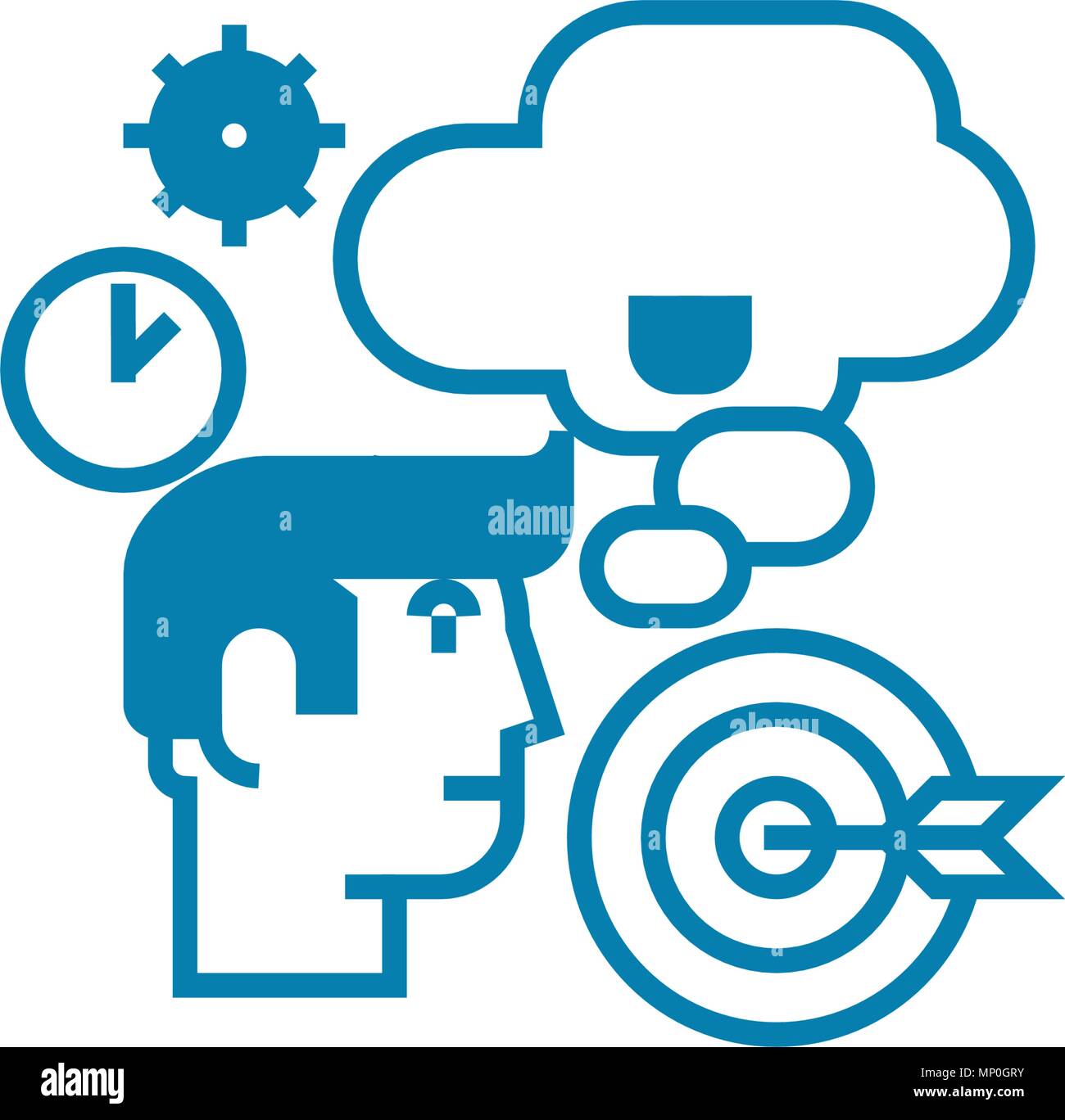 Business planning linear icon concept. Business planning line vector ...