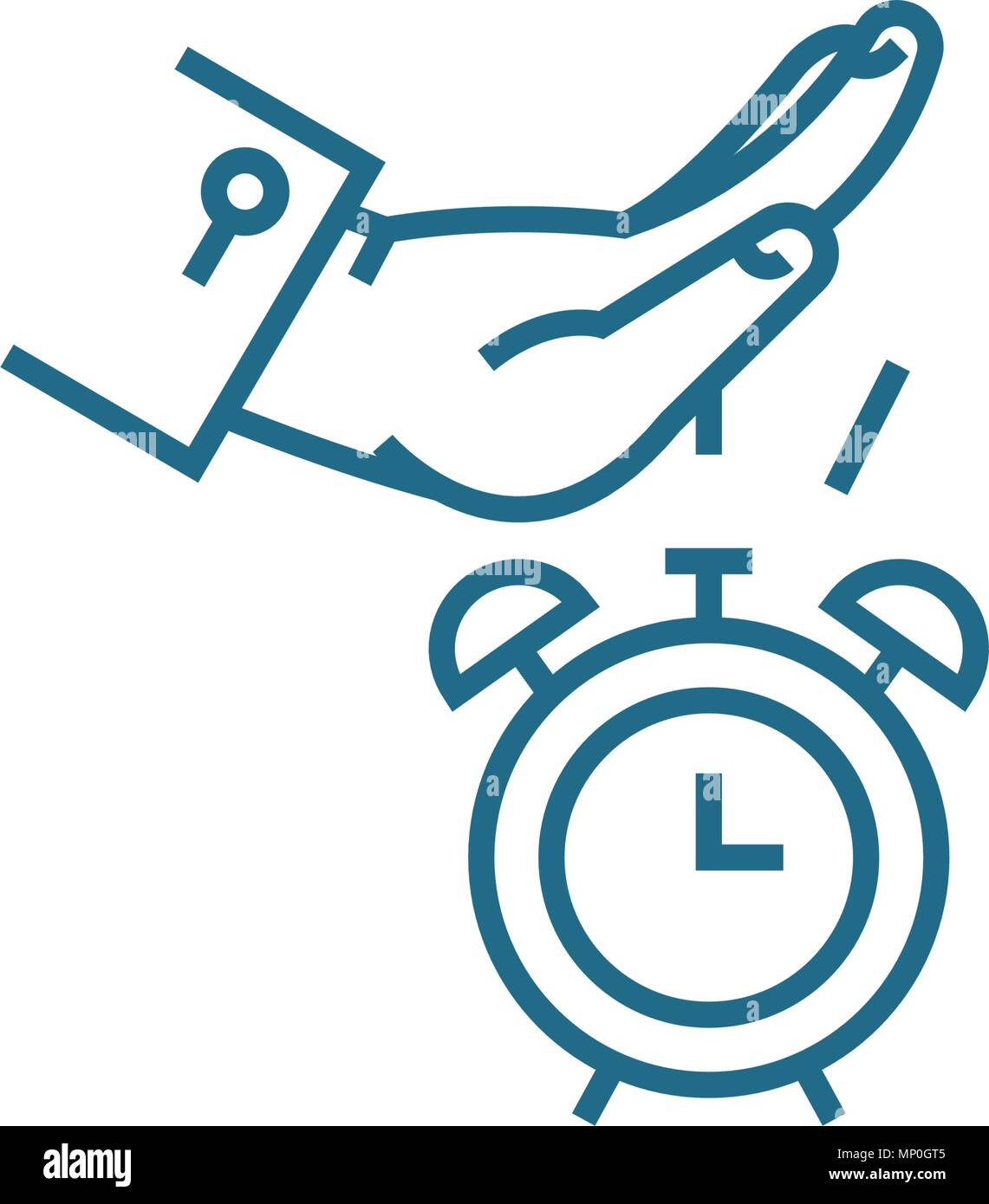 Business punctuality linear icon concept. Business punctuality line ...