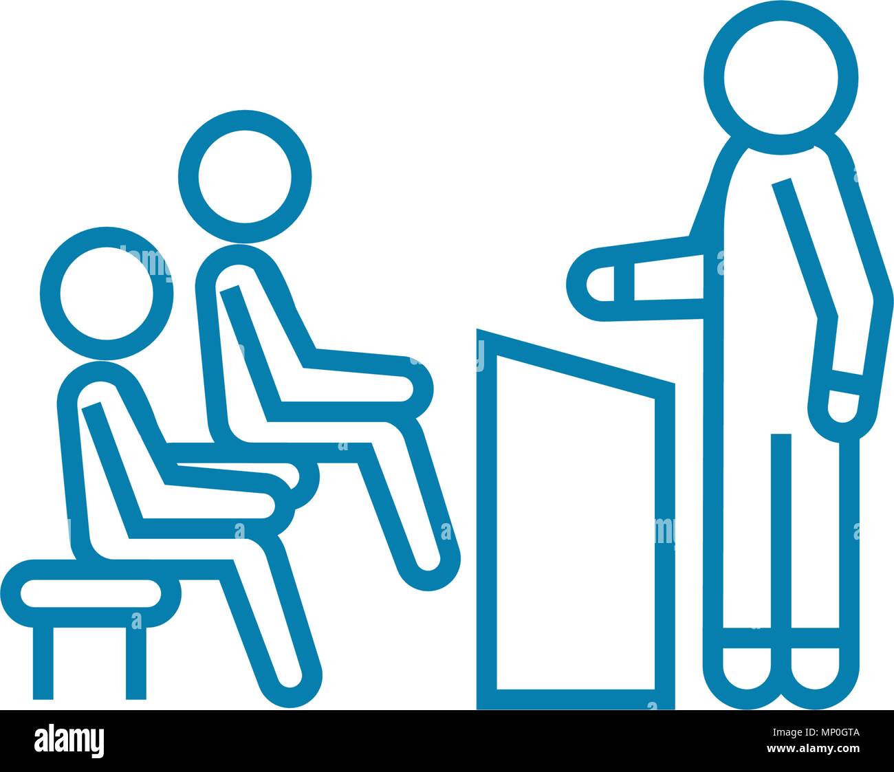 Business seminar linear icon concept. Business seminar line vector sign ...