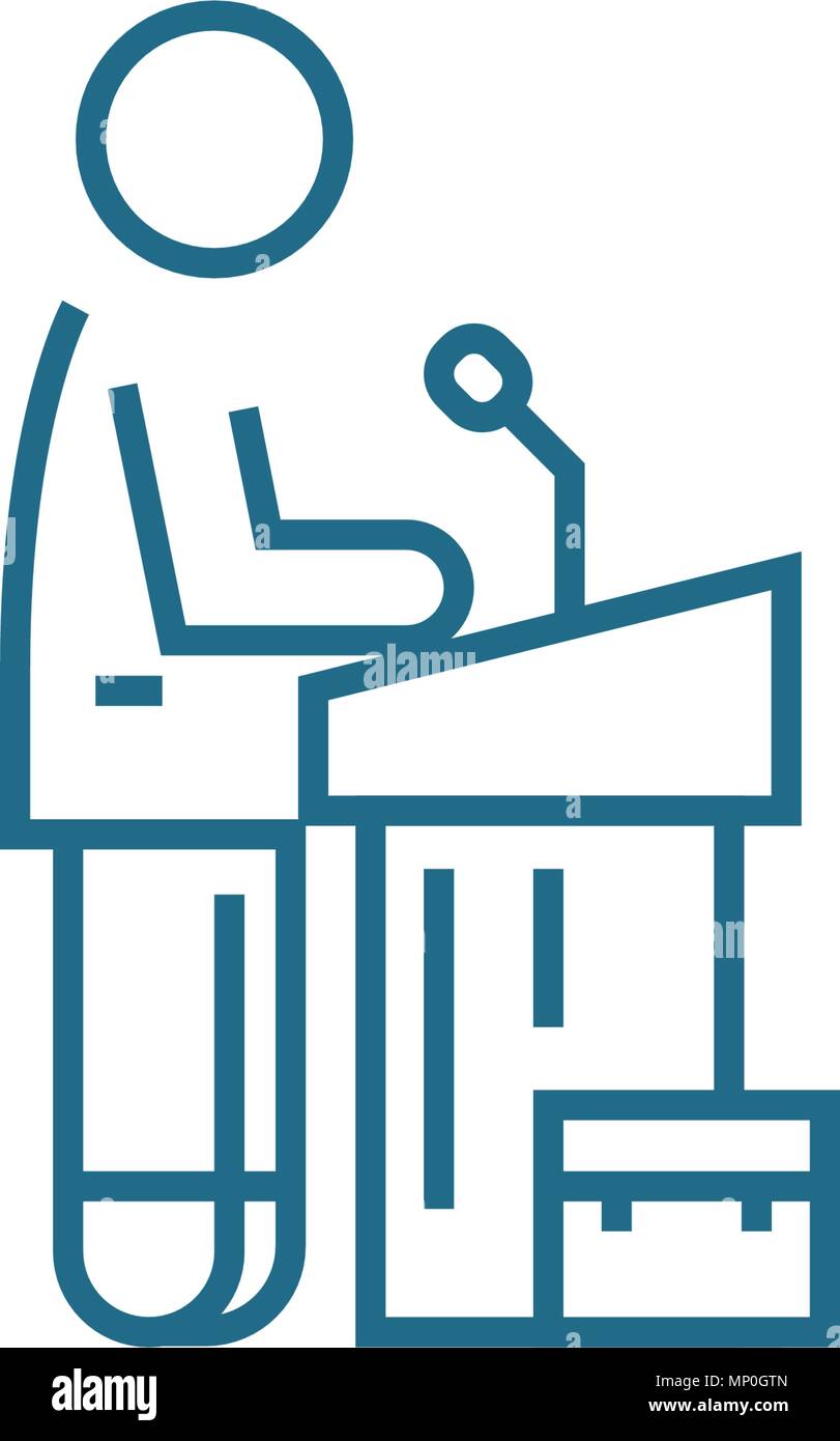 Business symposium linear icon concept. Business symposium line vector ...