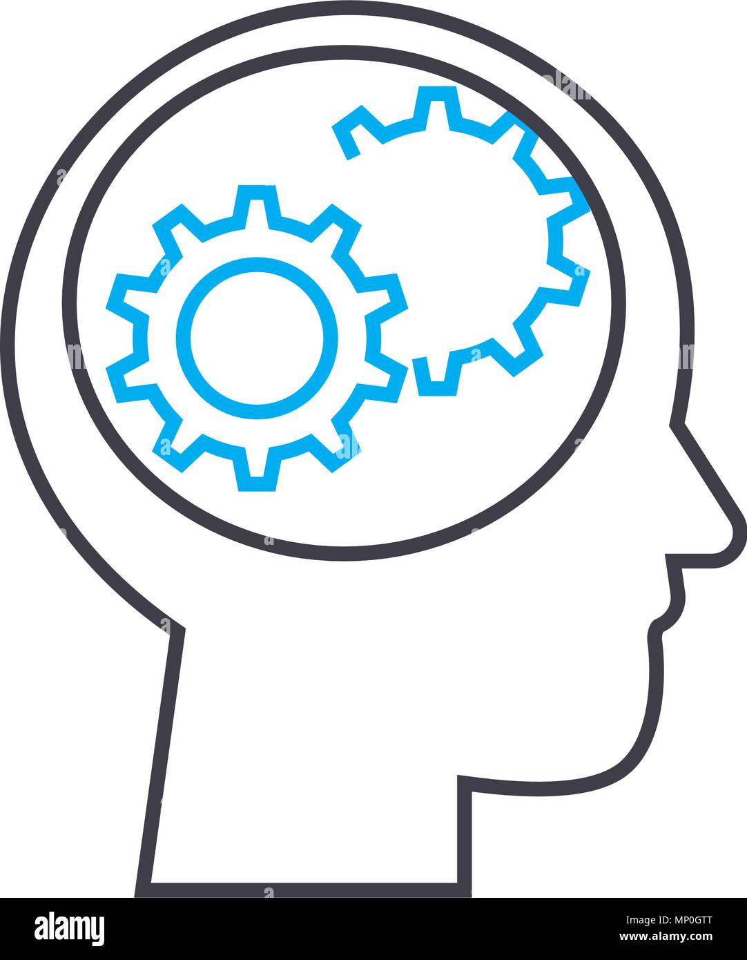 Business thinking linear icon concept. Business thinking line vector ...