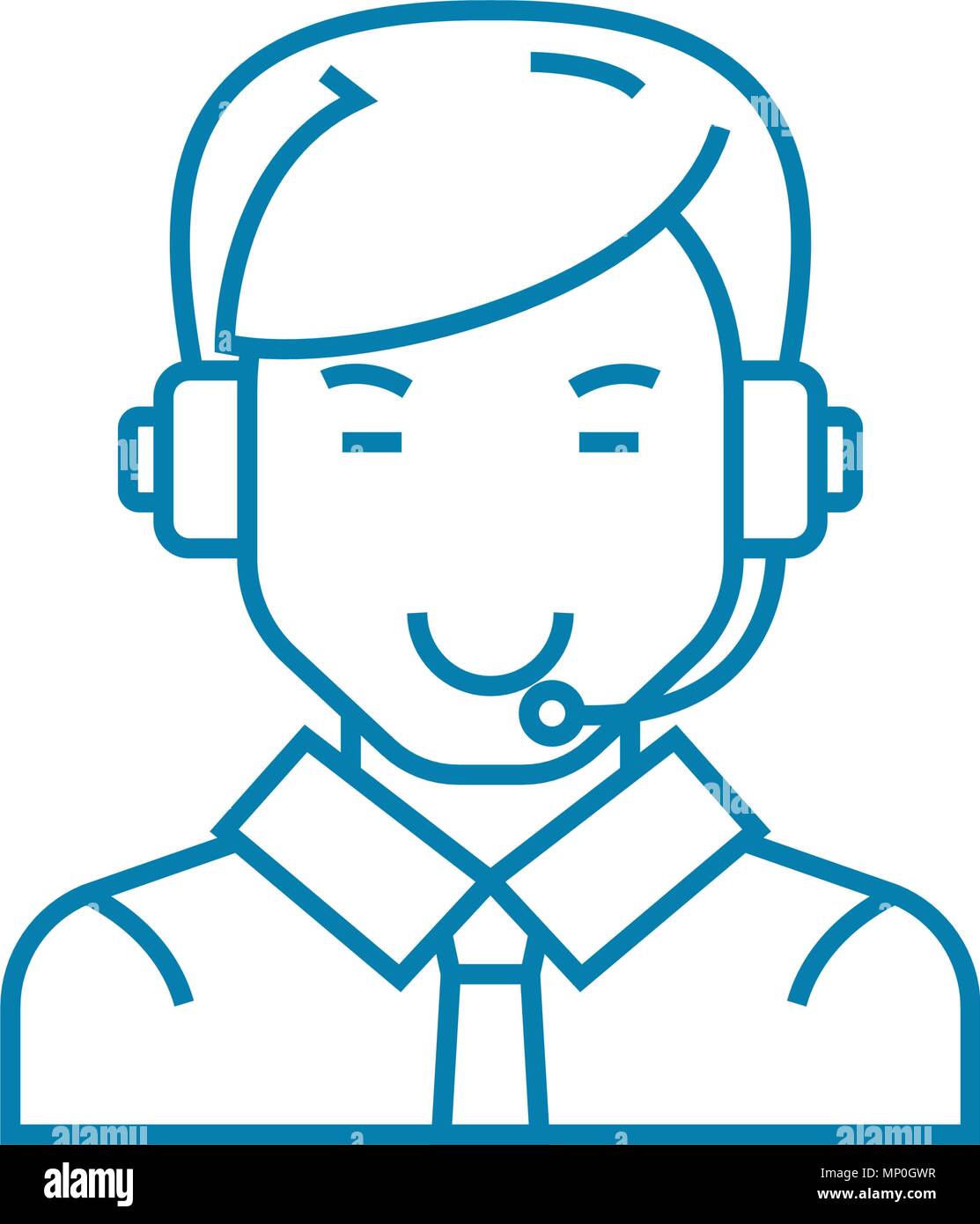 Call center linear icon concept. Call center line vector sign, symbol ...